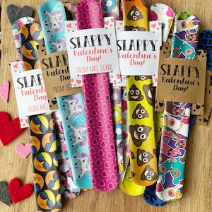 Assembled SLAPPY Valentines Day Tags With Slap Bracelets, Candy-free ...
