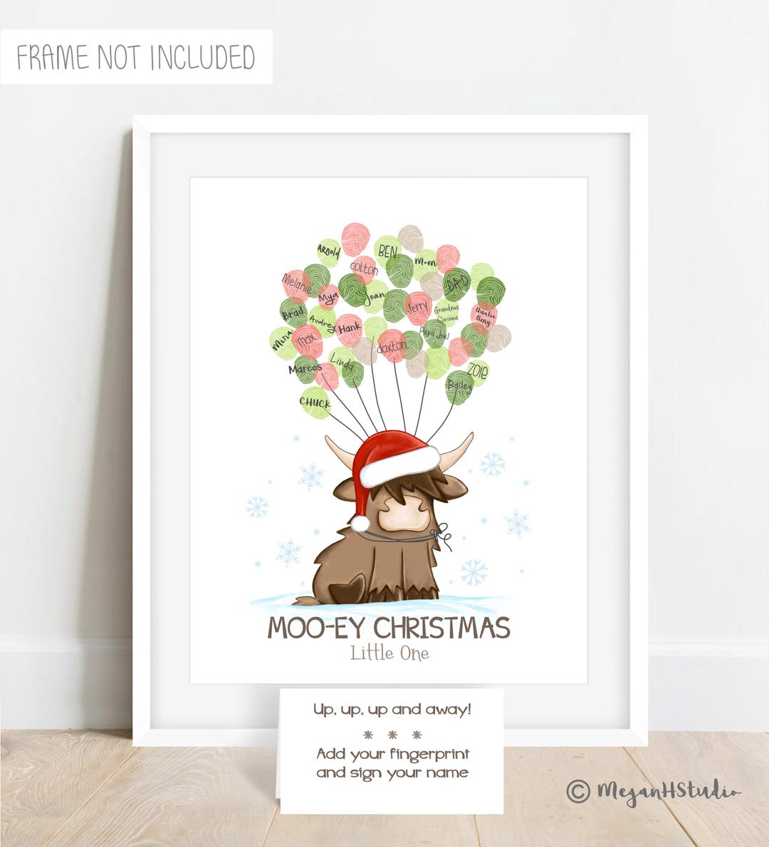 INSTANT DOWNLOAD Baby's First Christmas Keepsake, Highland Cow Holiday ...
