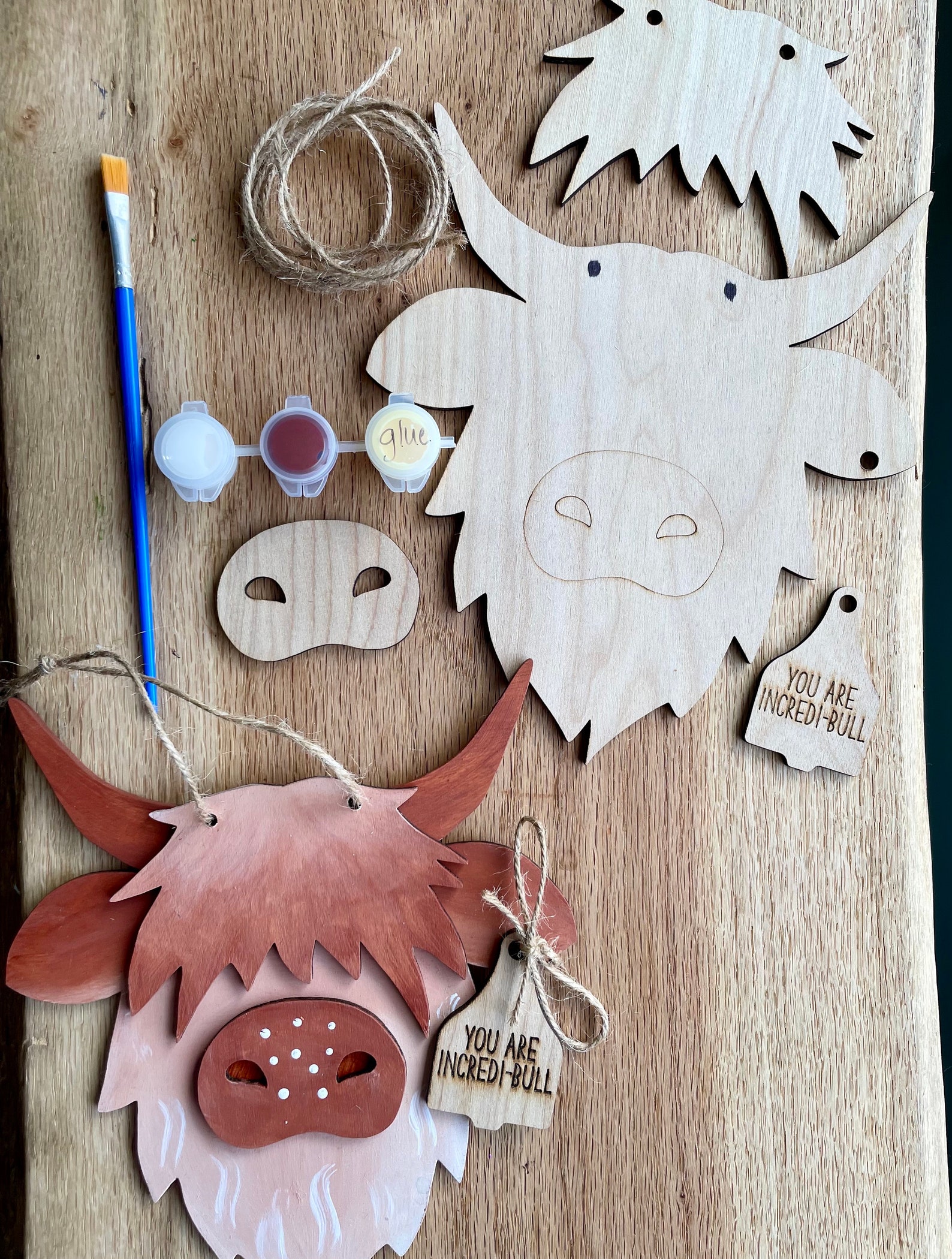 Paint Your Own Highland Cow Craft Kit, Wooden Cow Craft Kit, DIY Cow ...