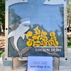 3D Shark Theme Drop Box Signature Frame Guestbook Alternative, Shark ...