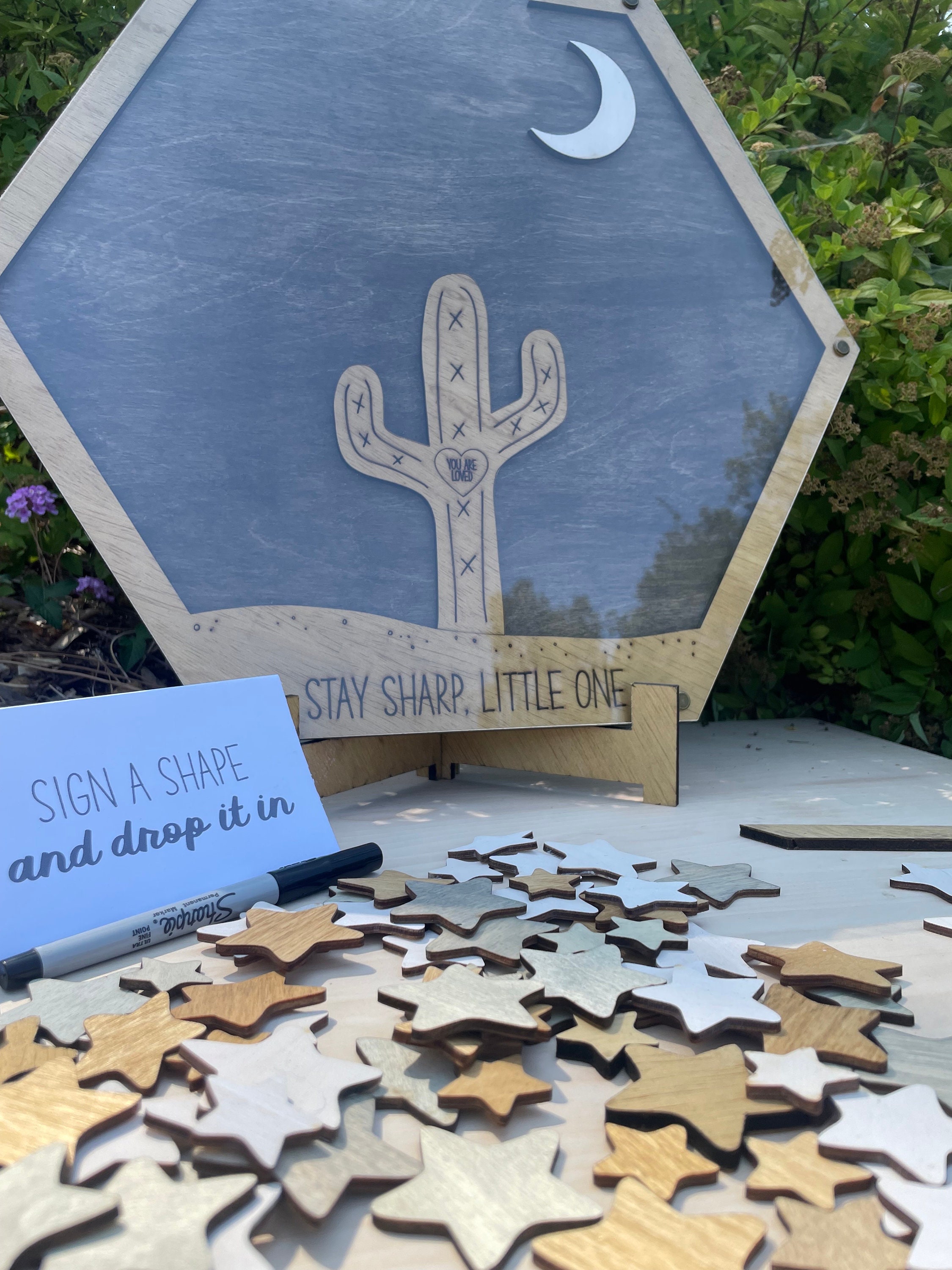 Succulent Theme 3D Dropbox Baby Shower Guestbook Alternative, Desert ...