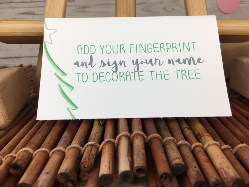 Christmas Fingerprint Tree Holiday Thumbprint Tree Guestbook - Etsy