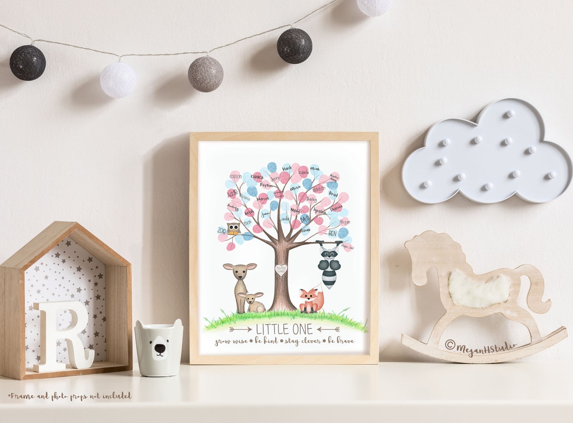 INSTANT DOWNLOAD Woodland Theme Gender Reveal Tree Gender | Etsy