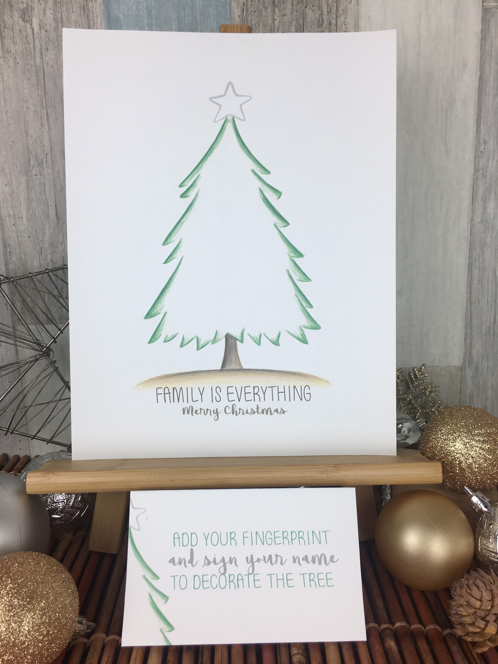 PRINTABLE Christmas Fingerprint Tree Holiday Party Ideas | Etsy