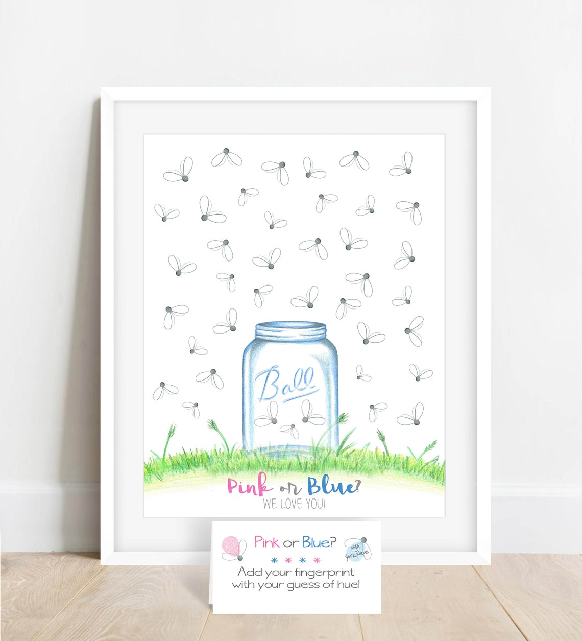 PRINTABLE Mason Jar Fingerprint Firefly Guestbook Alternative - Etsy