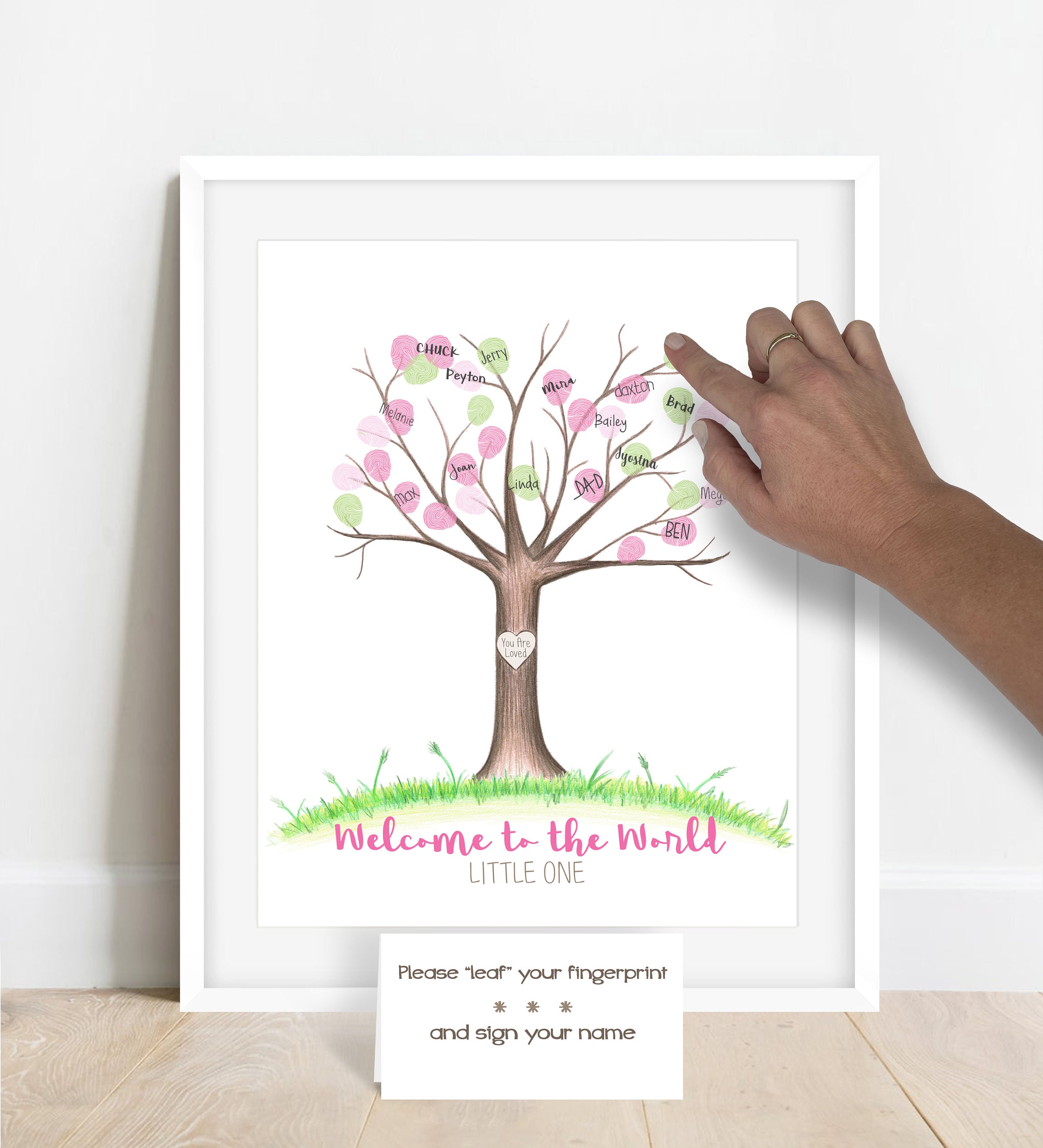 INSTANT DOWNLOAD Girl's Baby Shower Tree Fingerprint | Etsy
