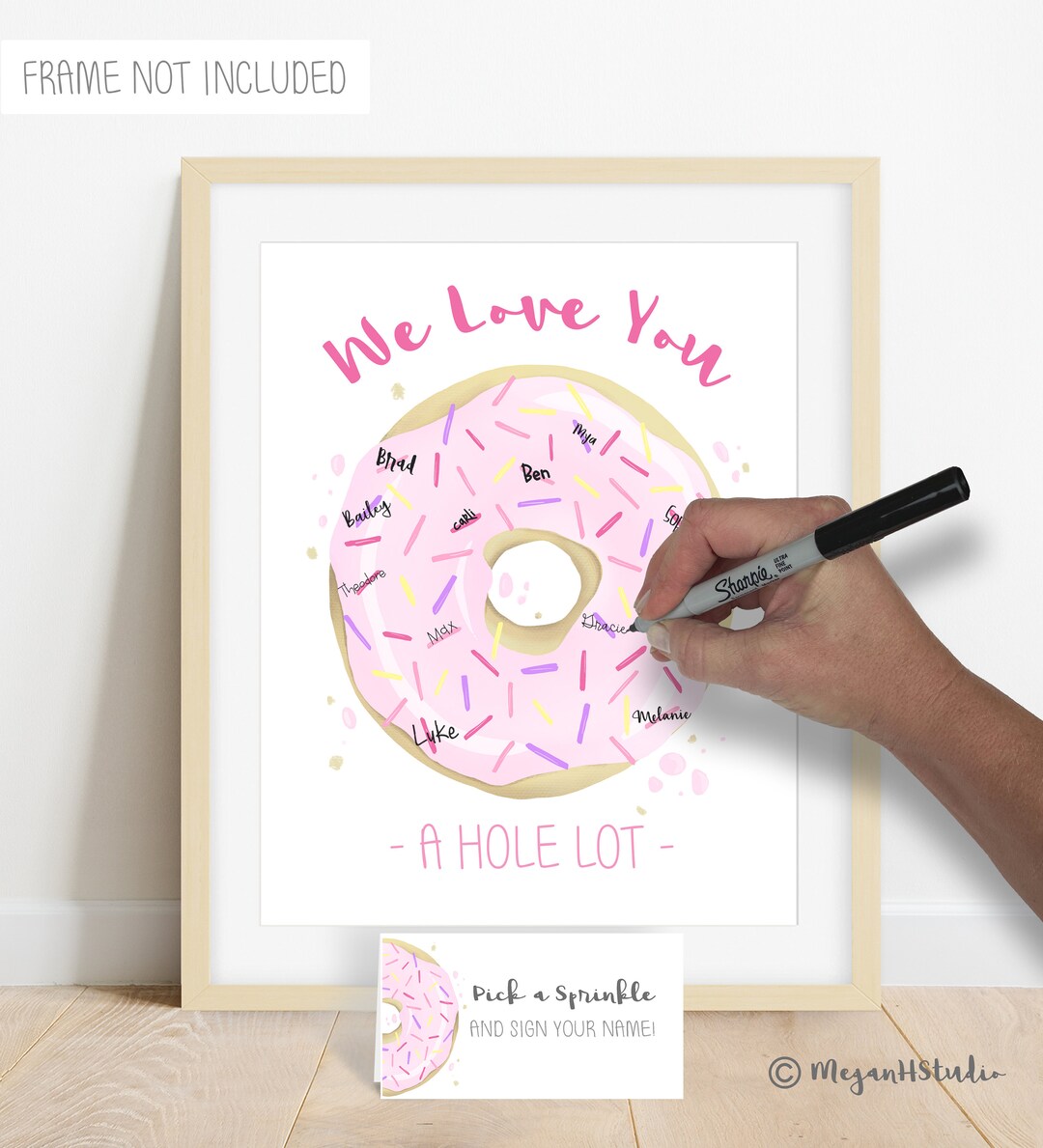 INSTANT DOWNLOAD Pink Donut Theme Birthday Party Signature Poster ...