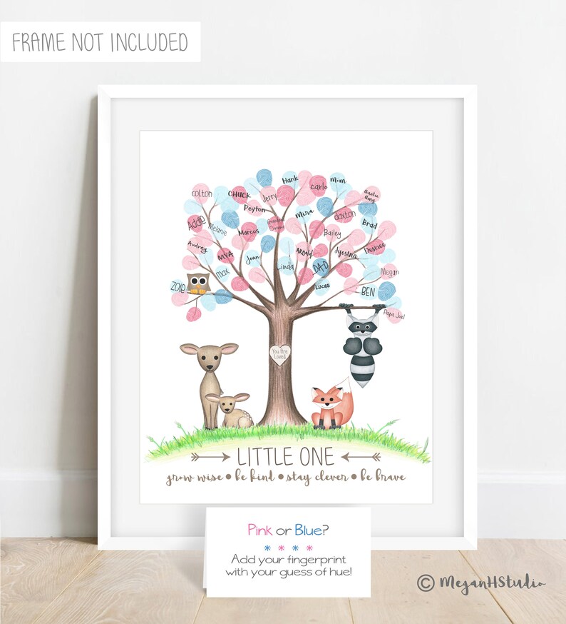 INSTANT DOWNLOAD Woodland Theme Gender Reveal Tree Gender | Etsy