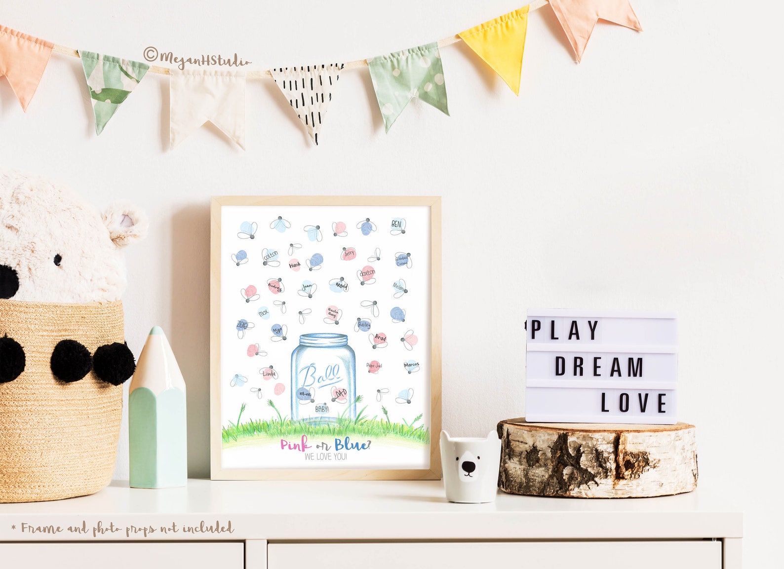 Firefly Fingerprint Guestbook, Mason Jar Gender Reveal, Lightning Bug ...