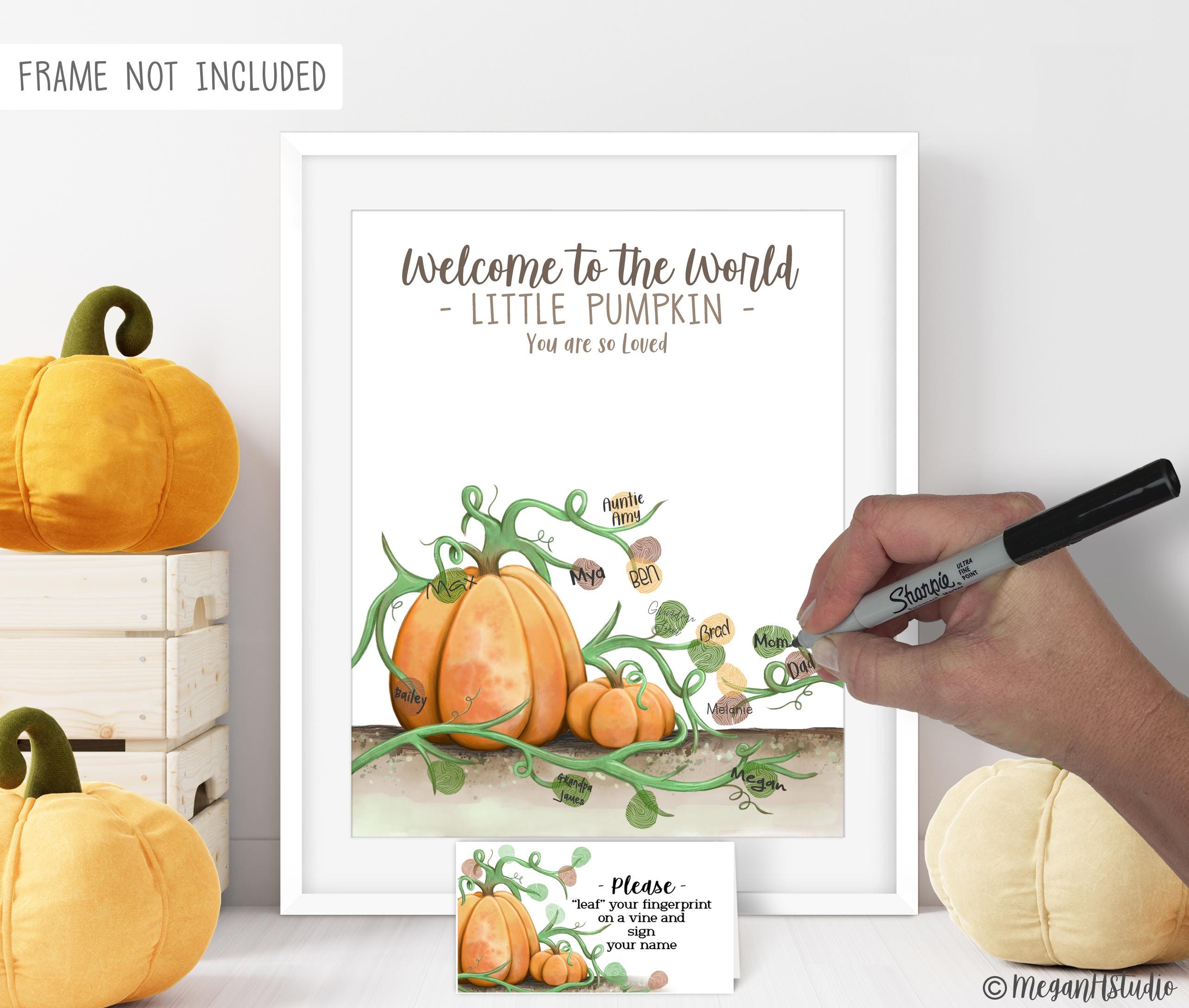 INSTANT DOWNLOAD Little Pumpkin Patch Baby Shower Fingerprint Poster ...