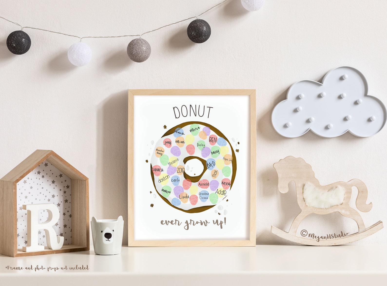 INSTANT DOWNLOAD Fingerprint Donut Poster, Donut Party Decor, Donut ...