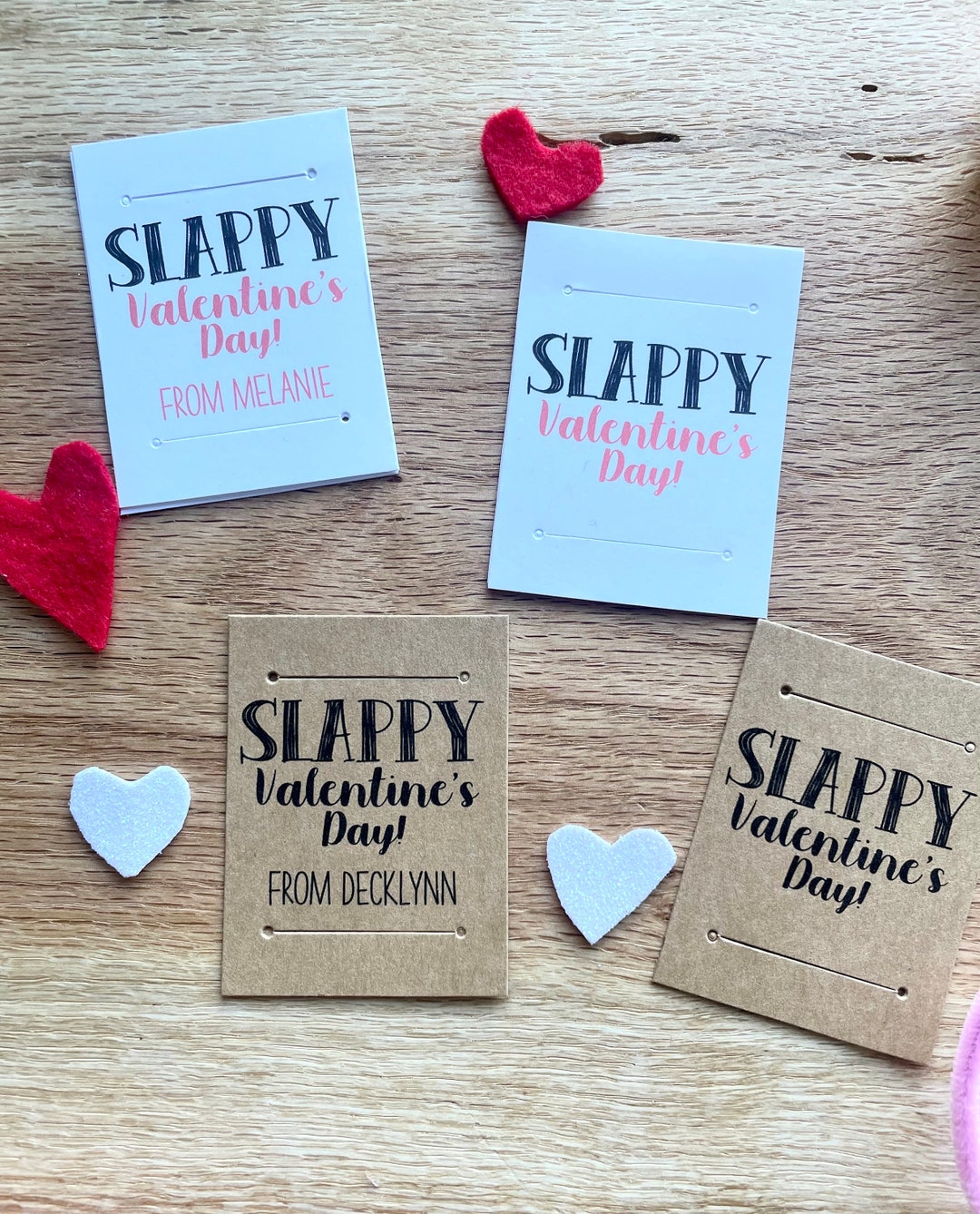 Slappy Valentines Day TAGS ONLY Hard Copy, Add Your Own Slap Bracelets ...