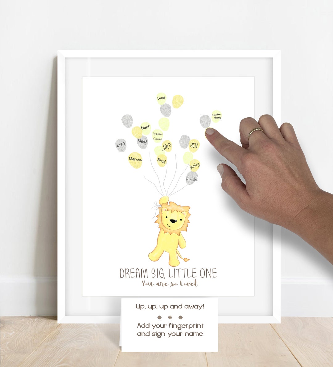 Personalized Lion Theme Fingerprint Guestbook Alternative, Lion ...