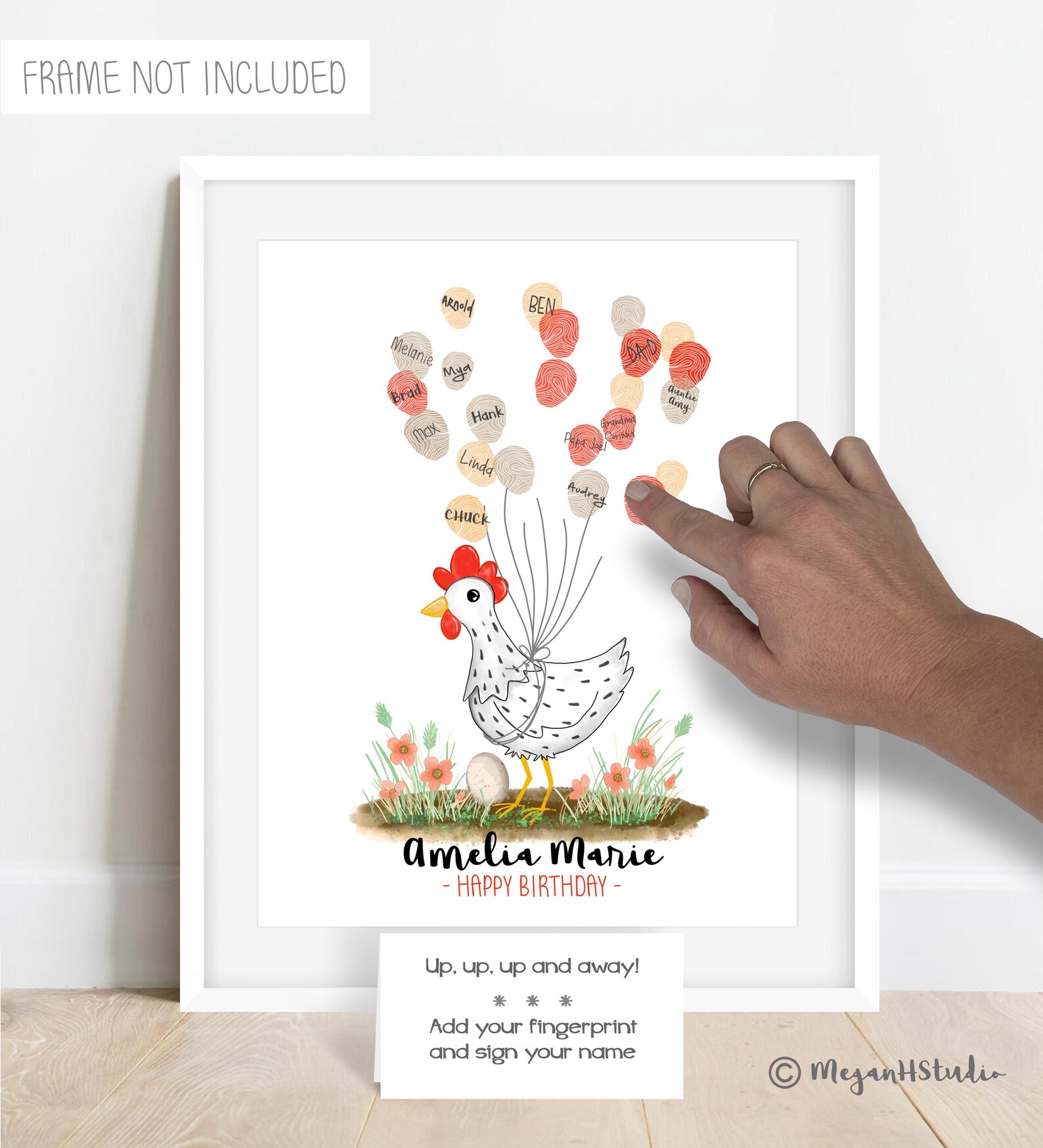 Barnyard Birthday Theme Fingerprint Tree, Chicken Birthday Party Ideas, Chicken Party, Farm ...