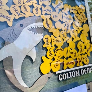 3D Shark Theme Drop Box Signature Frame Guestbook Alternative, Shark ...