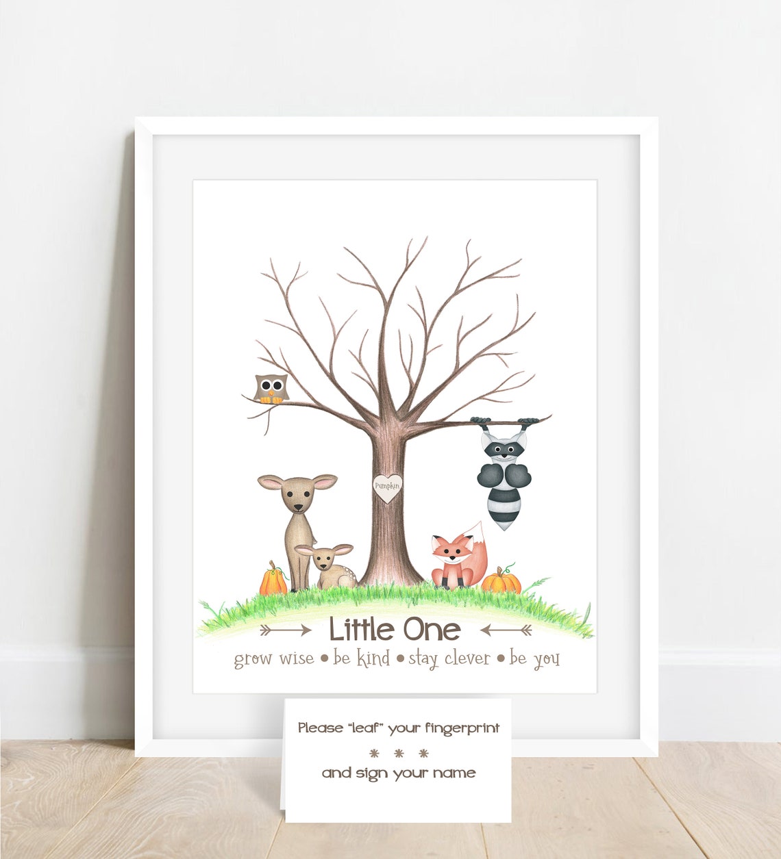 INSTANT DOWNLOAD Fall Woodland Baby Shower Tree Thumbprint - Etsy