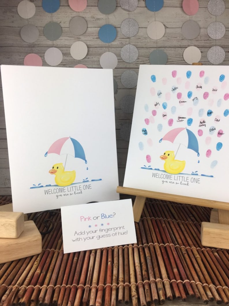 INSTANT DOWNLOAD Rubber Ducky gender reveal thumbprint | Etsy