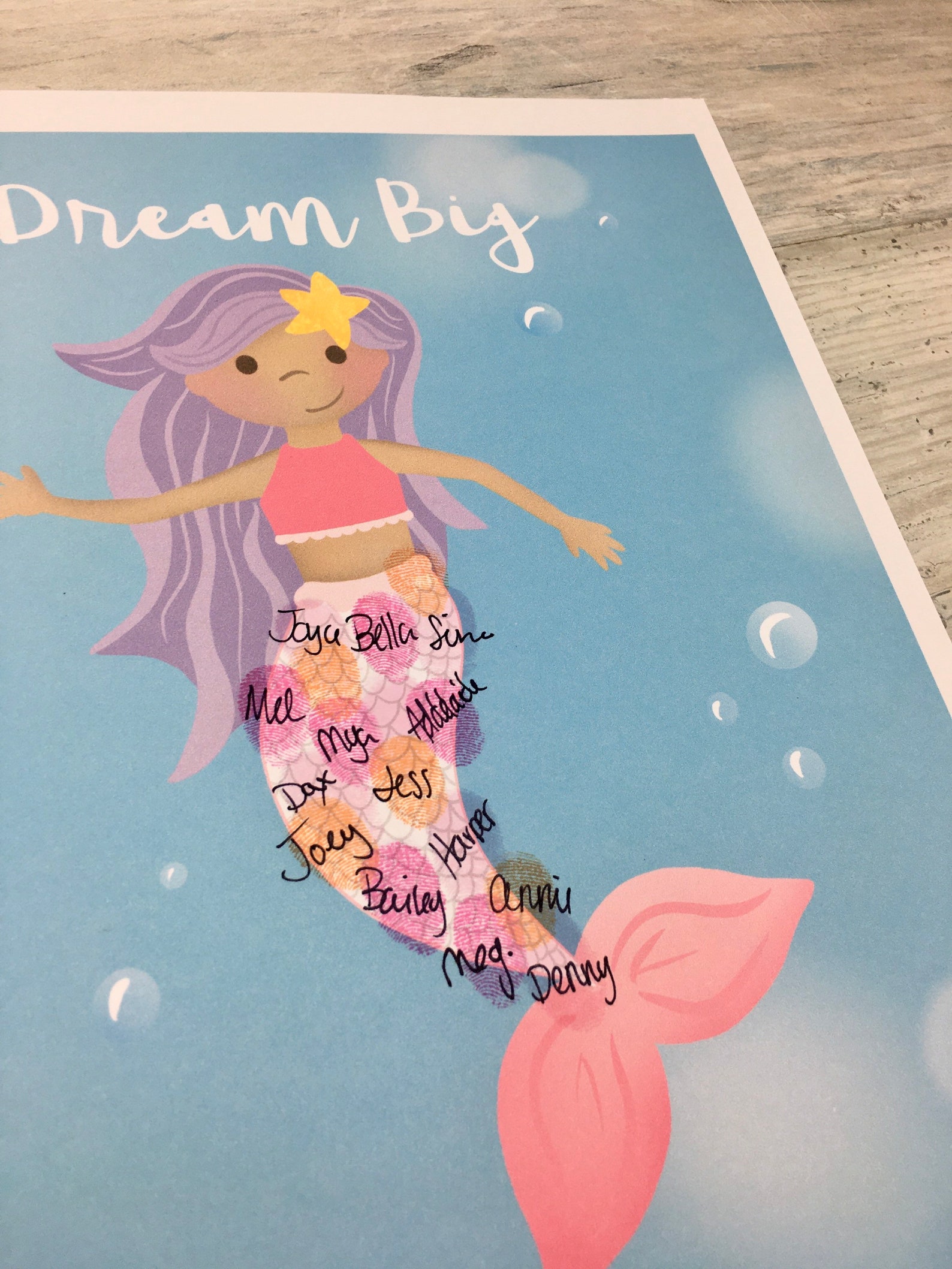 INSTANT DOWNLOAD Mermaid Birthday Party Thumbprint Guestbook | Etsy