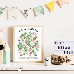 INSTANT DOWNLOAD We Love You Berry Much Strawberry Fingerprint Poster ...