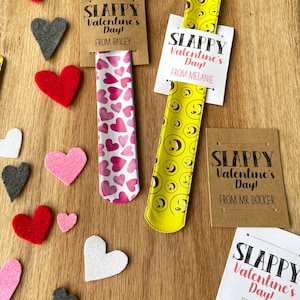 Assembled SLAPPY Valentines Day Tags With Slap Bracelets, Candy-free ...
