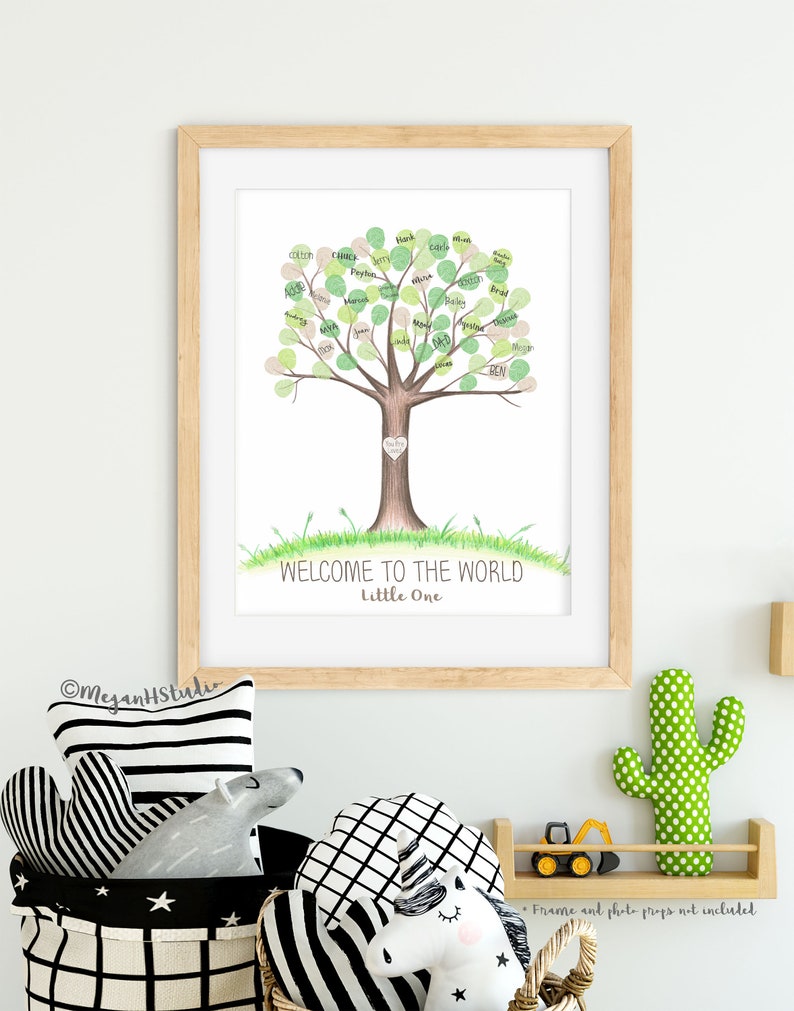 PRINTABLE Fingerprint Tree, Customizable Thumbprint Tree, Wedding ...