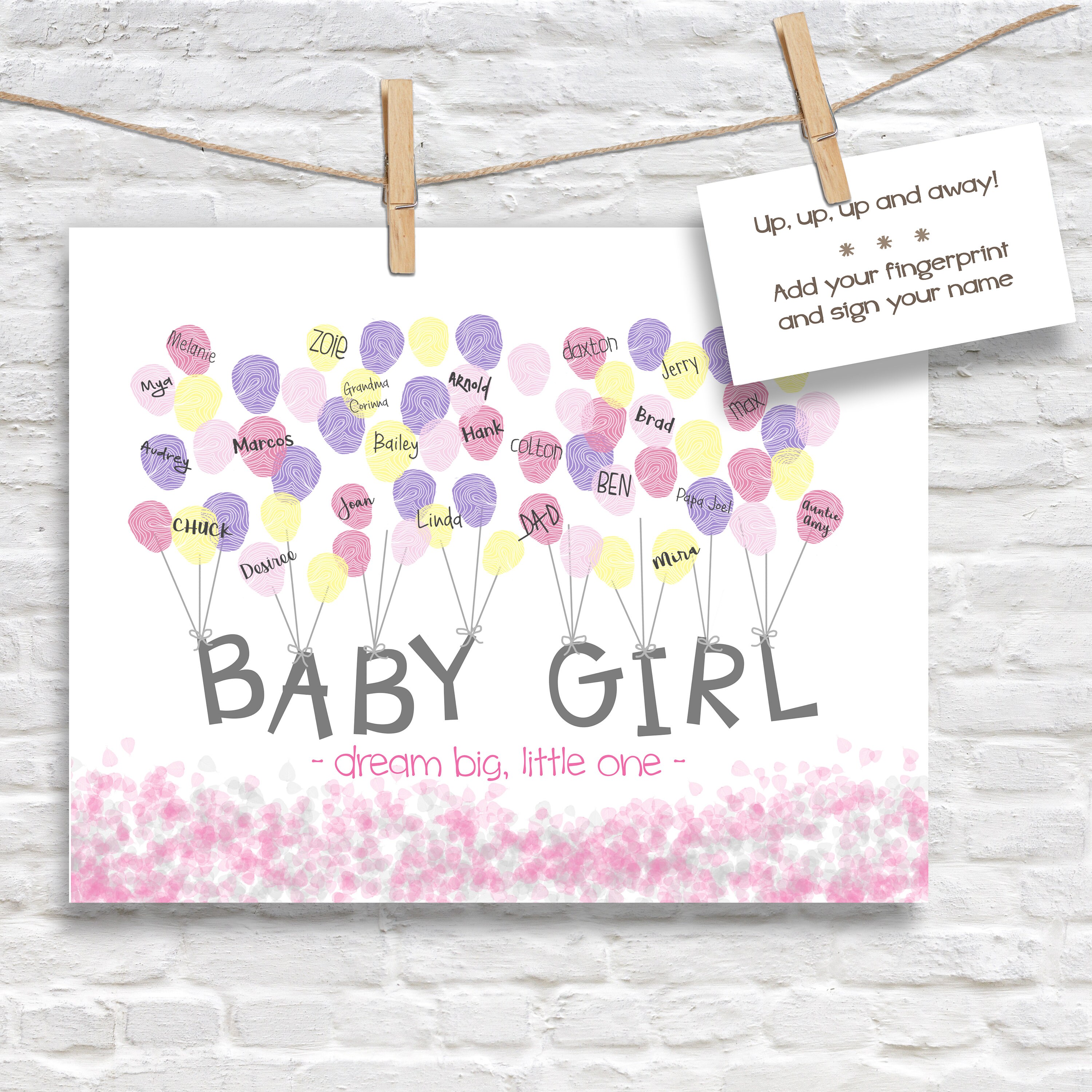 INSTANT DOWNLOAD Fingerprint balloon guestbook alternative | Etsy