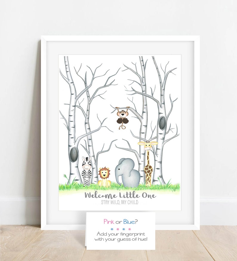 Zoo Animal Gender Reveal Party Activity, Reveal Gender Idea, Gender ...