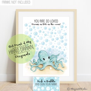 INSTANT DOWNLOAD Octopus Baby Shower Signature Poster, Sea Animal ...