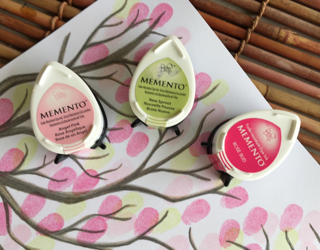 Pink and Green Memento Ink Pad Set for Fingerprint Trees, Thumb Print ...