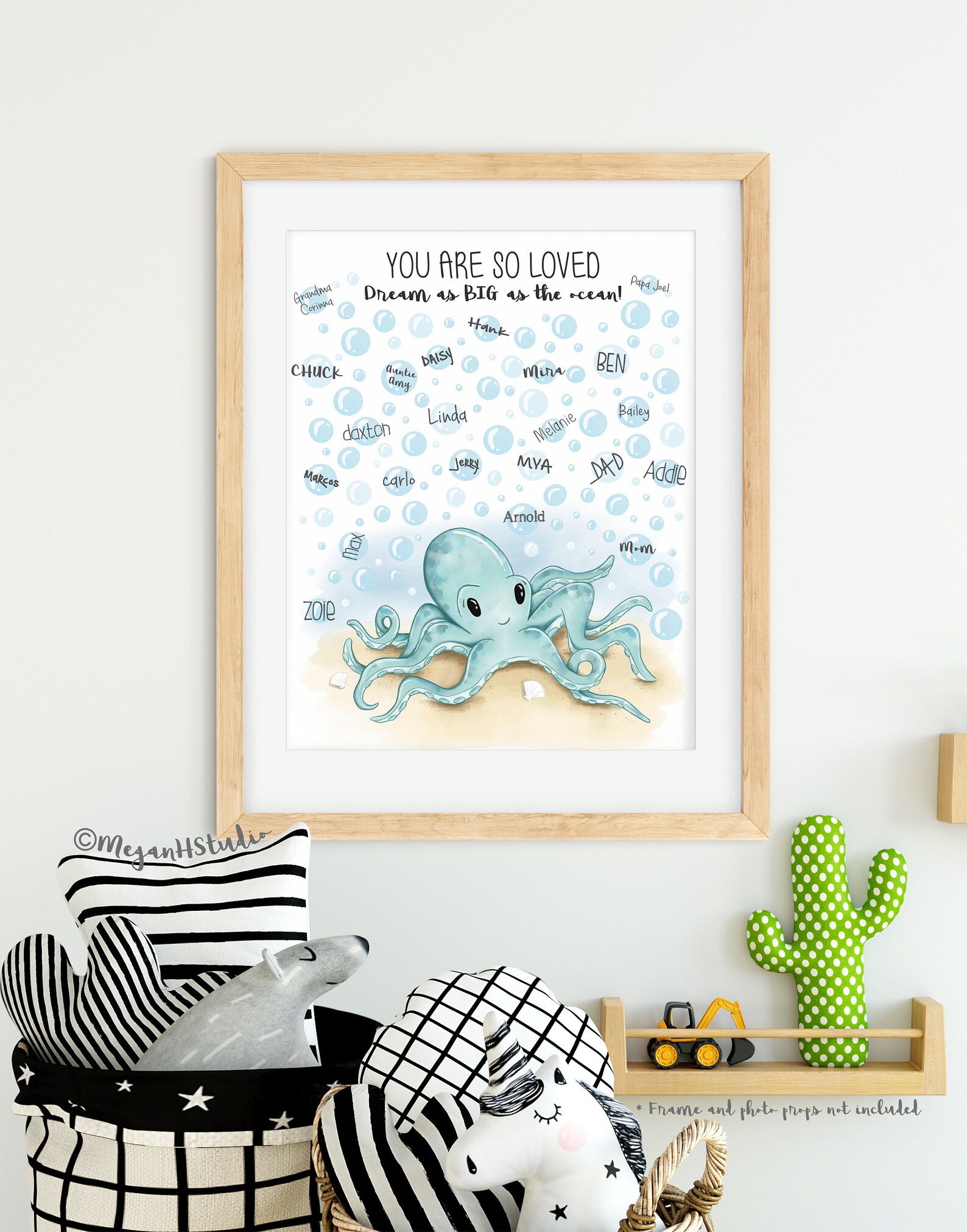 INSTANT DOWNLOAD Octopus Baby Shower Signature Poster, Sea Animal ...