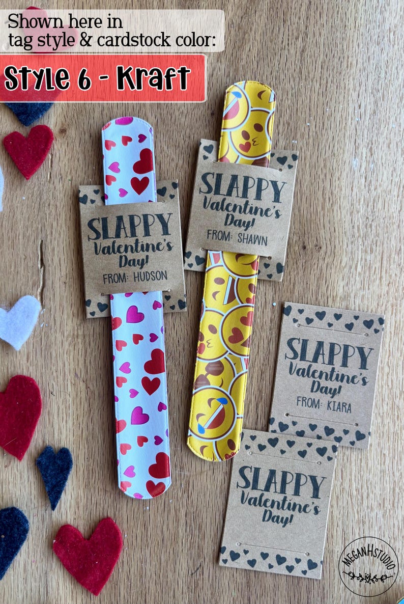 Personalized Valentine's Day Slap Bracelet Party Favors for Kids With ...