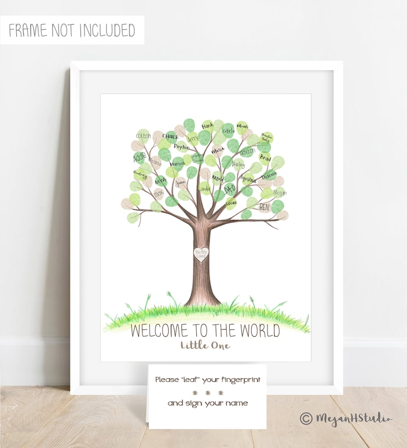PRINTABLE Fingerprint Tree, Customizable Thumbprint Tree, Wedding ...
