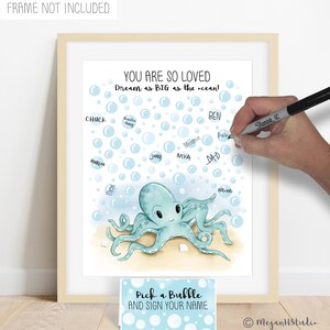 INSTANT DOWNLOAD Octopus Baby Shower Signature Poster, Sea Animal ...