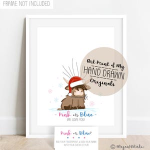 Christmas Gender Reveal Party Fingerprint Guestbook Alternative ...