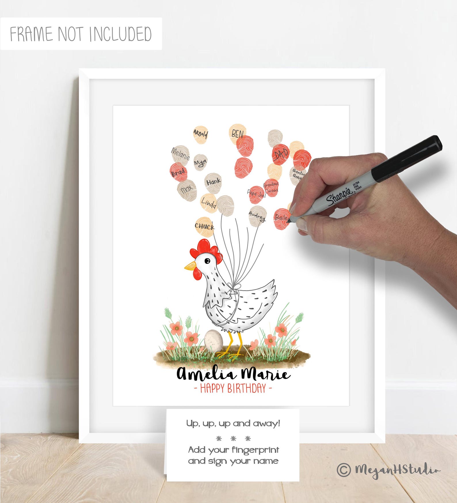 Barnyard Birthday Theme Fingerprint Tree, Chicken Birthday Party Ideas ...