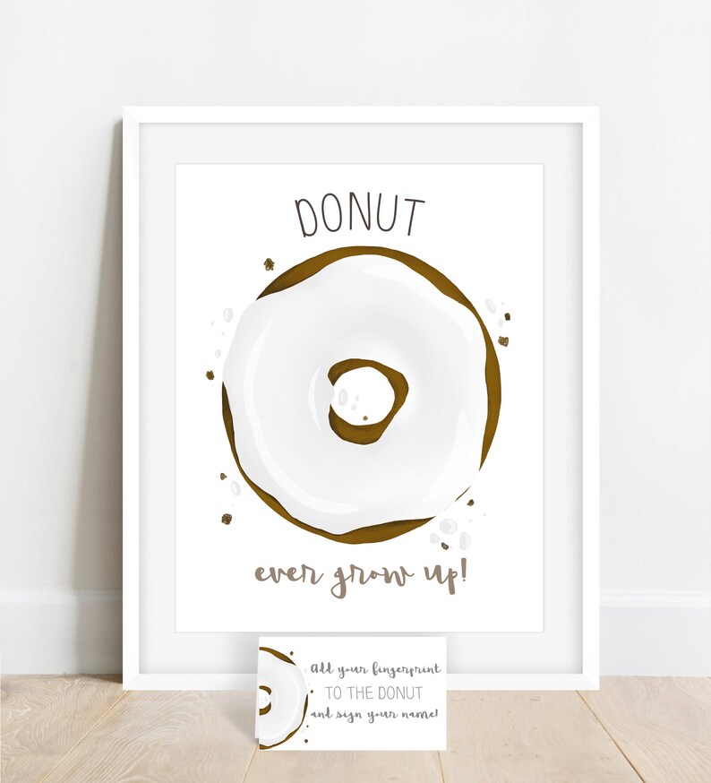 INSTANT DOWNLOAD Fingerprint Donut Poster, Donut Party Decor, Donut ...