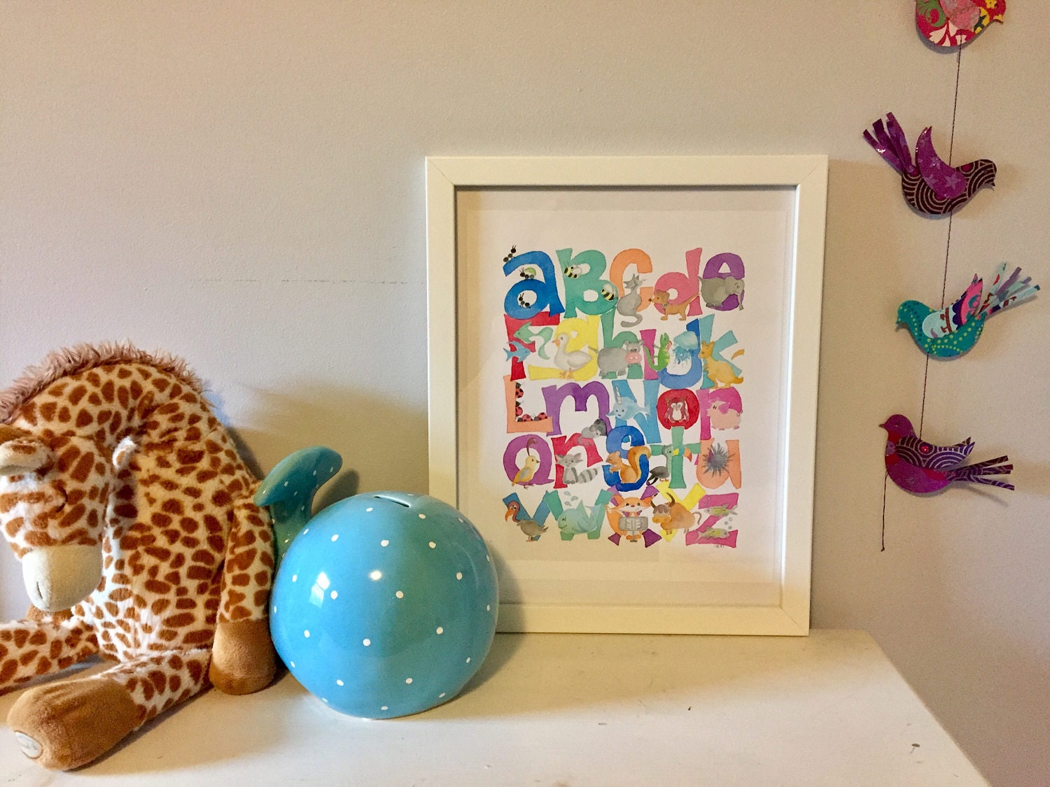 Animal ABC Alphabet Watercolor Print - Etsy
