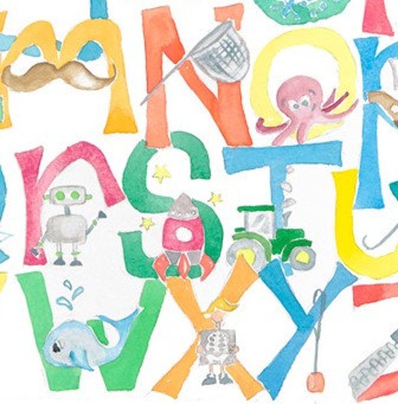 Robot ABC Alphabet Print - Etsy