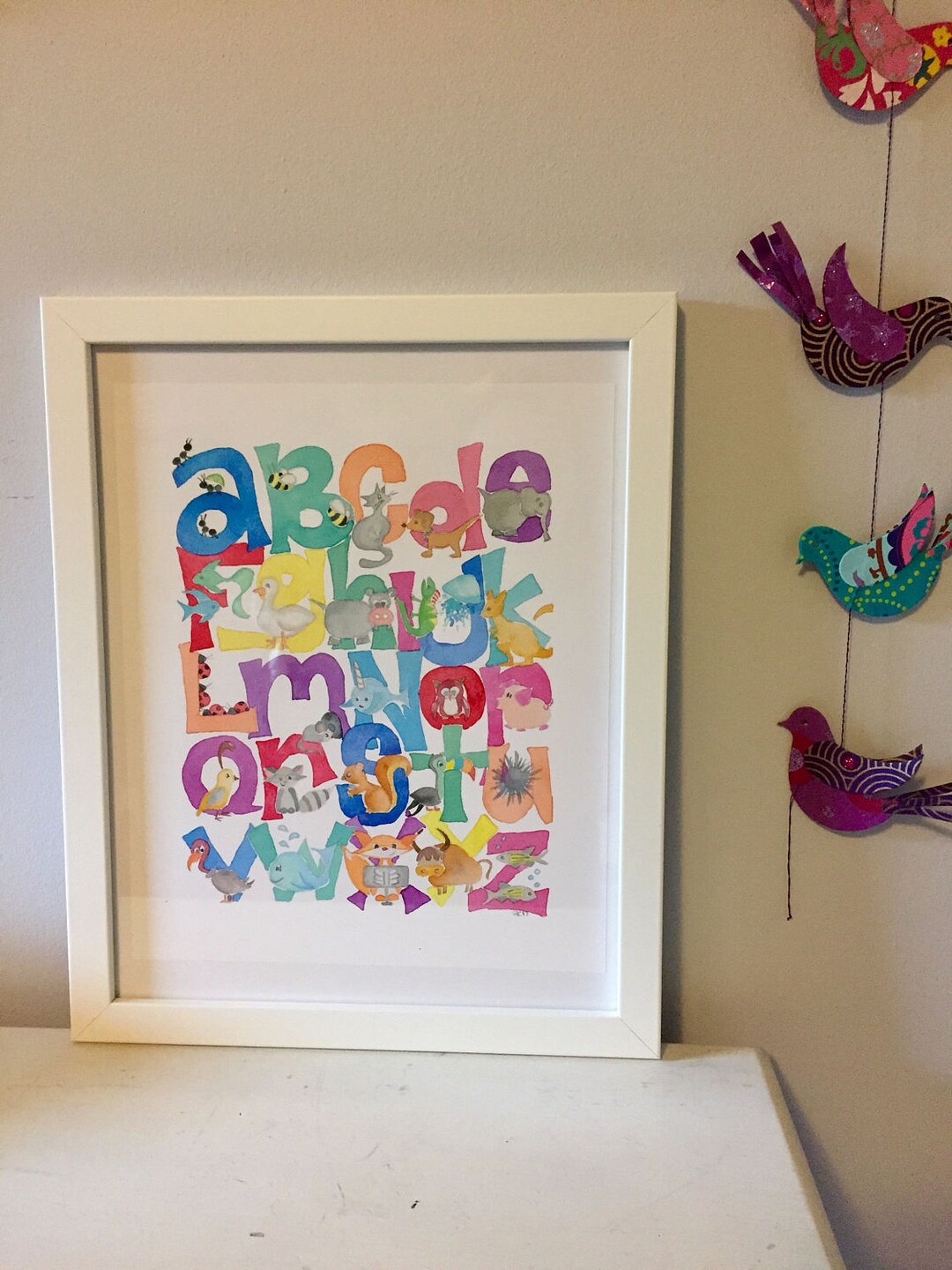 Animal ABC Alphabet Watercolor Print - Etsy