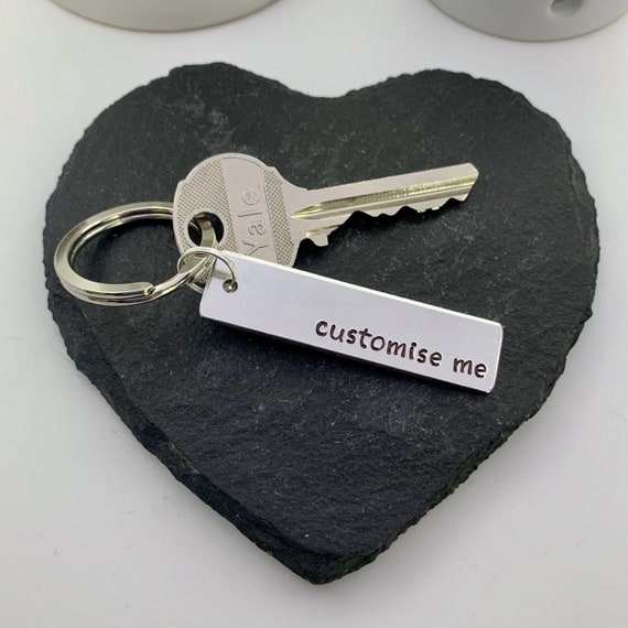 Personalized keychain Custom aluminium keychain write your | Etsy