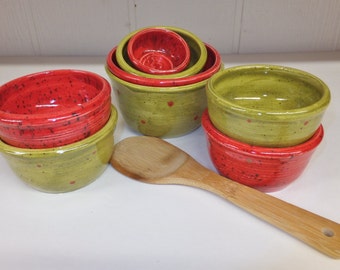 Red ceramic bowl | Etsy