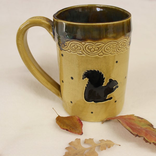 Black Squirrel Pottery Coffee Mug - Etsy