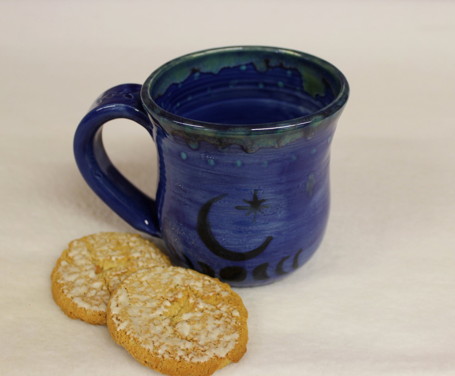 Handmade Celestial Stoneware Coffee Mug, Crescent Moon Phases - Etsy