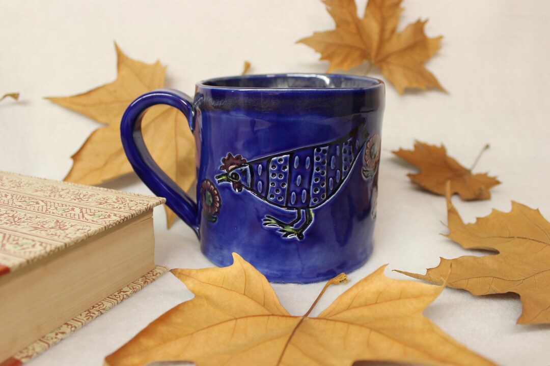Flower Garden Chicken Ceramic Soup Mug, Latte Mug, Chowder Mug, Chili ...