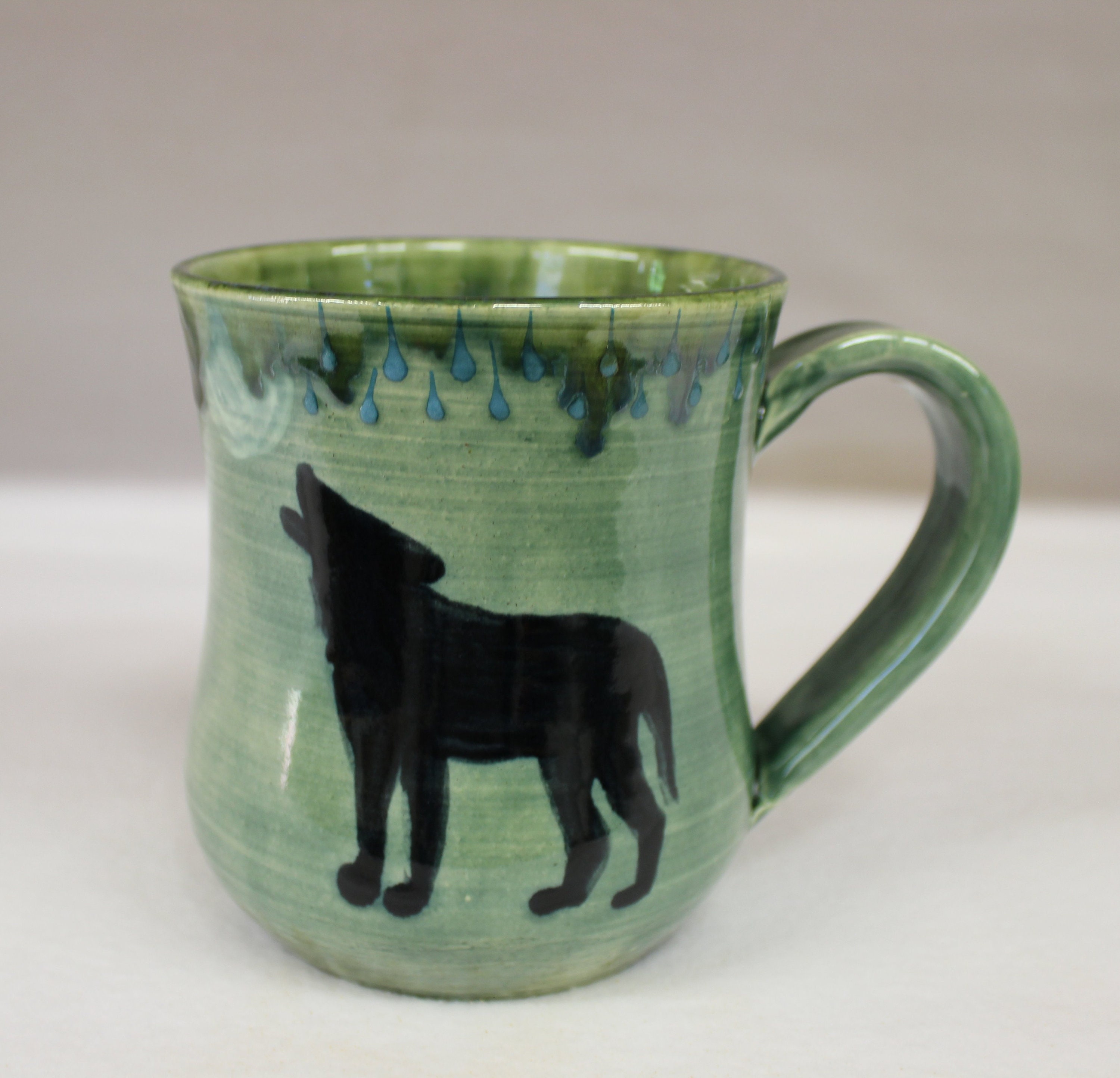 Green Wolf Howling at Full Moon 28 Oz. Reality Defense Coffee - Etsy