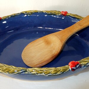 Large Indigo Blue Oval Casserole Pan With Leaves and Berries - Etsy