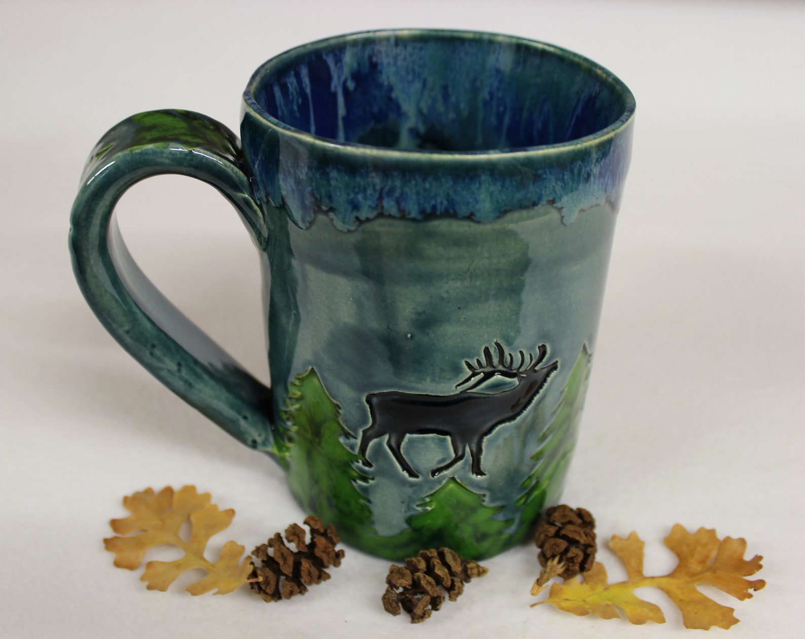 Bull Elk in the Forest Extra Large Ceramic Stoneware Mug - Etsy
