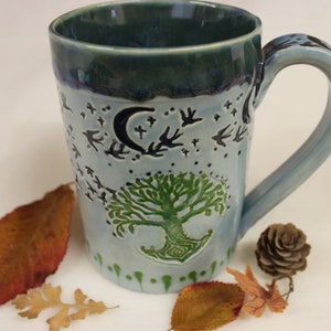 Ancient Tree of Life Under Swallow Migration Coffee Mug, Handmade ...