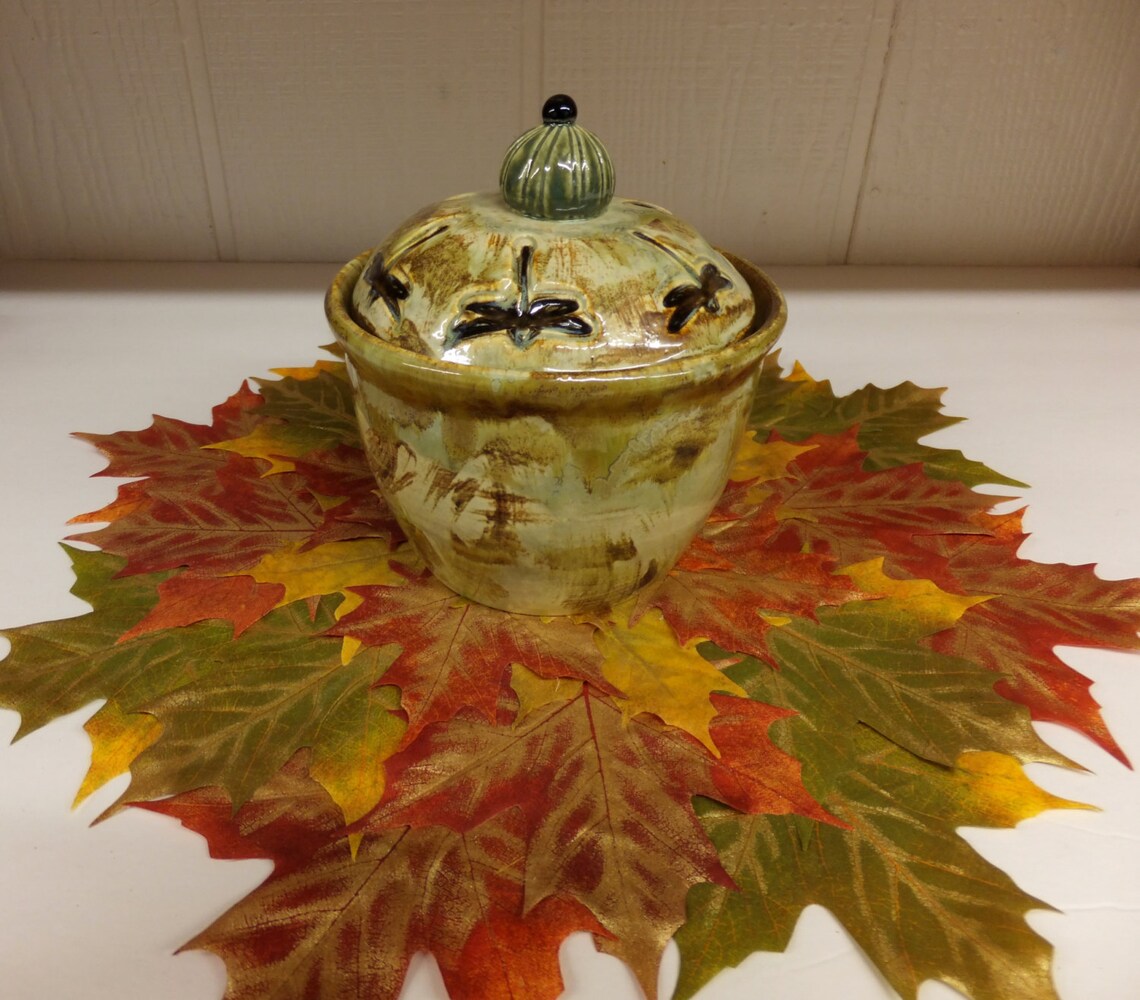 Dragonfly Canister Crystalline Handmade Pottery Coffee Jar | Etsy