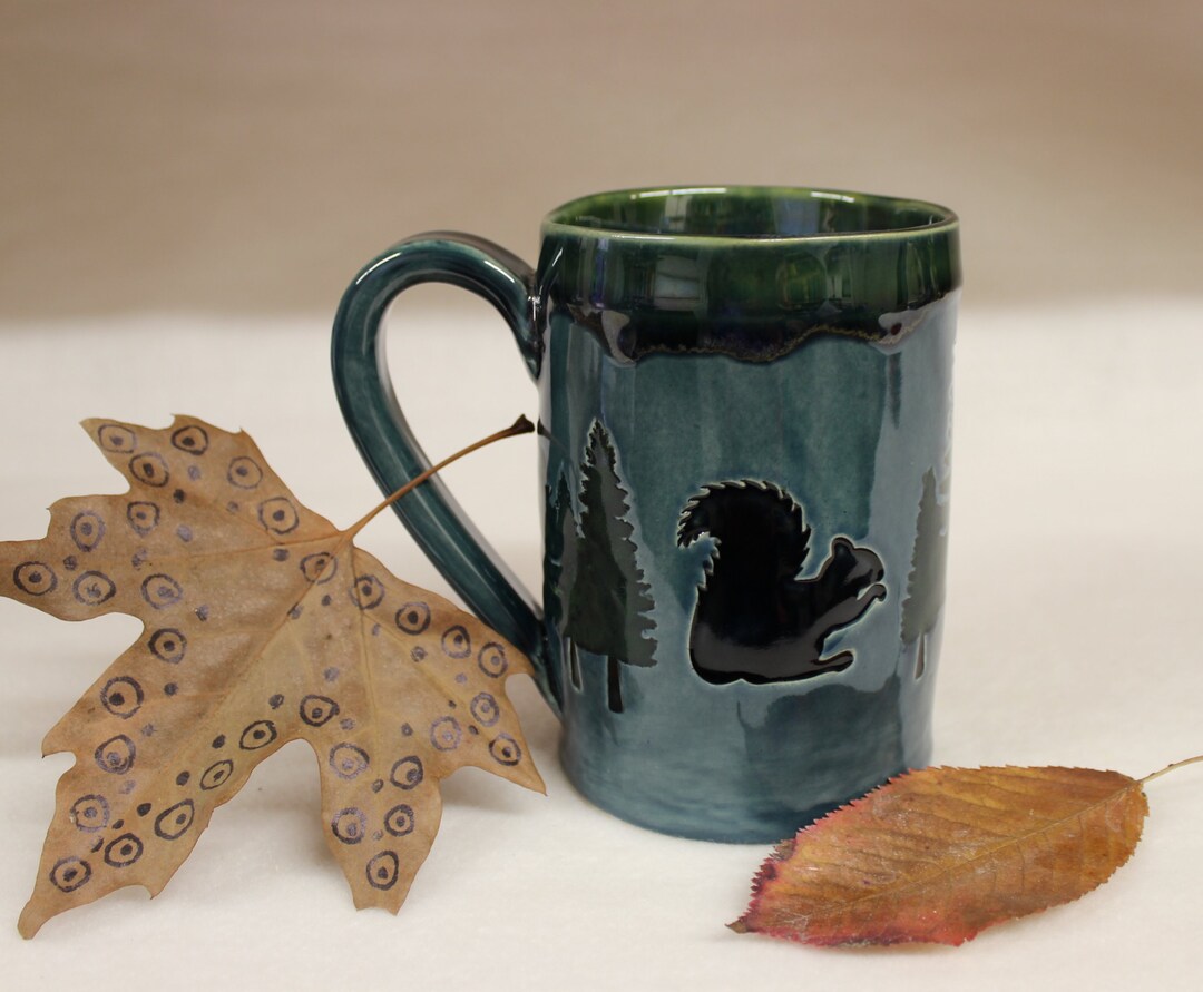 Little Running Squirrels Ceramic Mug, Handmade Stoneware - Etsy